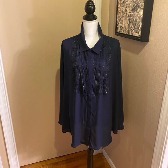 Joan Rivers | Tops | Joanne Rivers Blouse 3x Polyester Free Flow | Poshmark